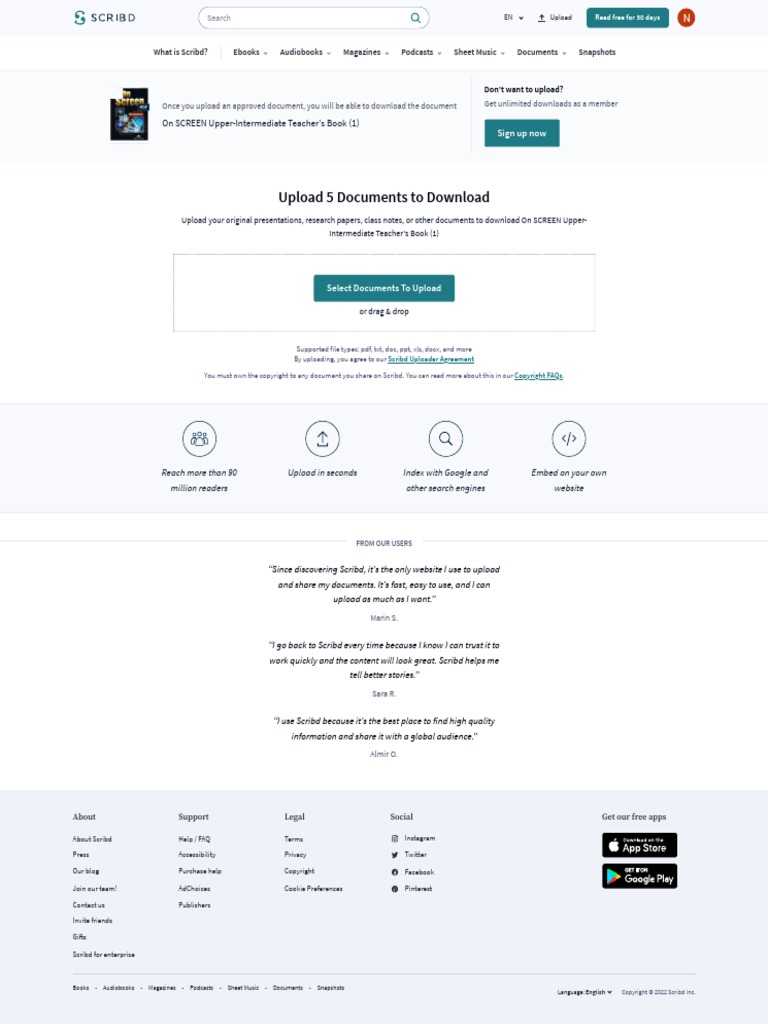 Upload A Document - Scribd | Download Free PDF | Scribd | Internet