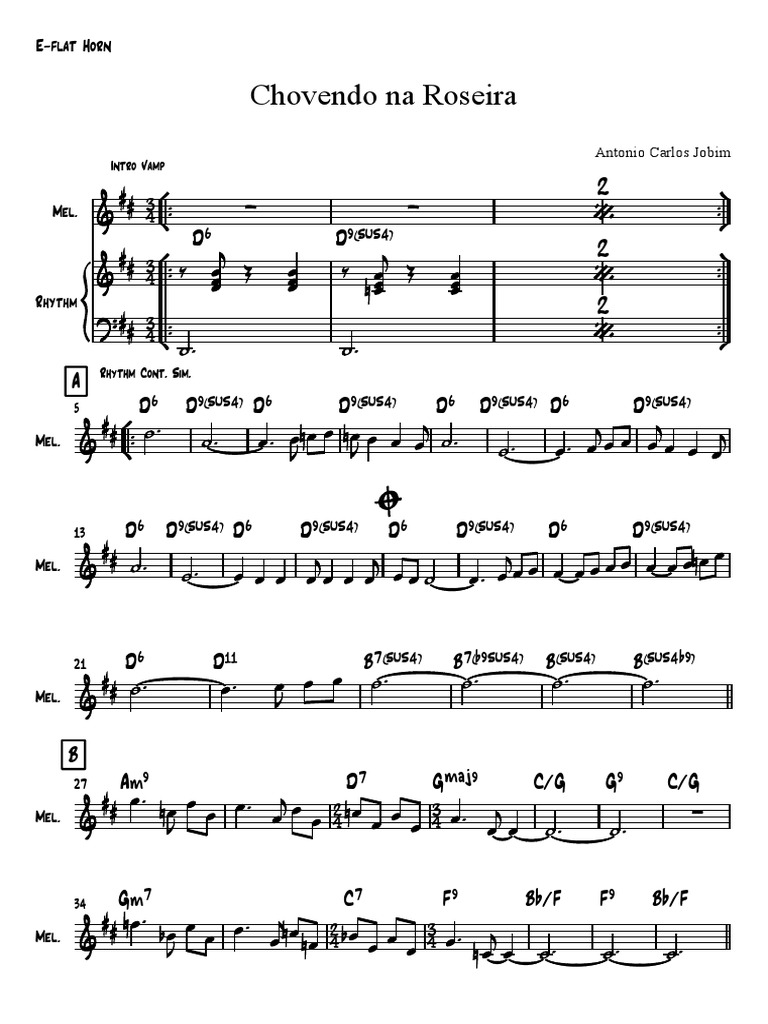 Chovendo Na Roseira (Eb Horn) | PDF