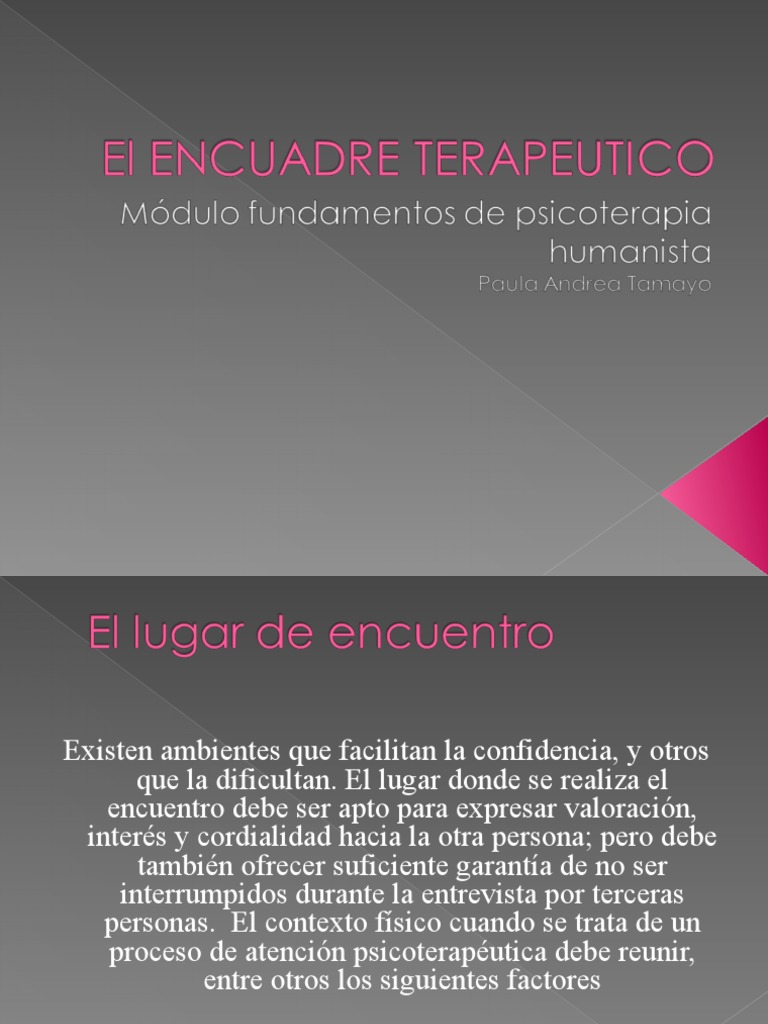 El ENCUADRE TERAPEUTICO | PDF | Psicoterapia | Sicología