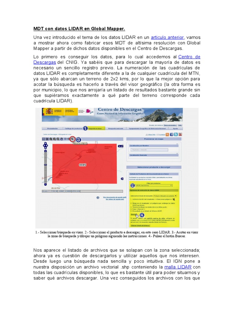 MDT Con Datos LIDAR en Global Mapper | PDF | Lidar | Informática