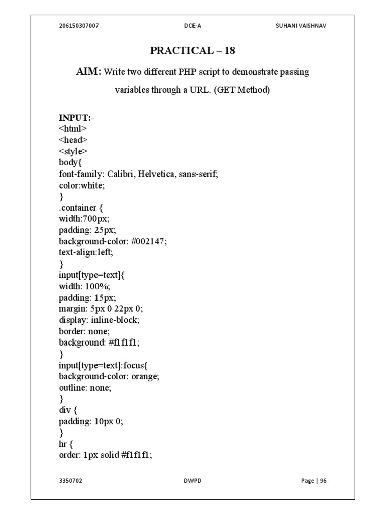 PHP URL Variable Passing Example | PDF | Computers