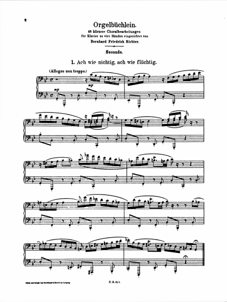 4-Hand-Bach - Four-Hand Hymns 1-23 (Secondo) | PDF