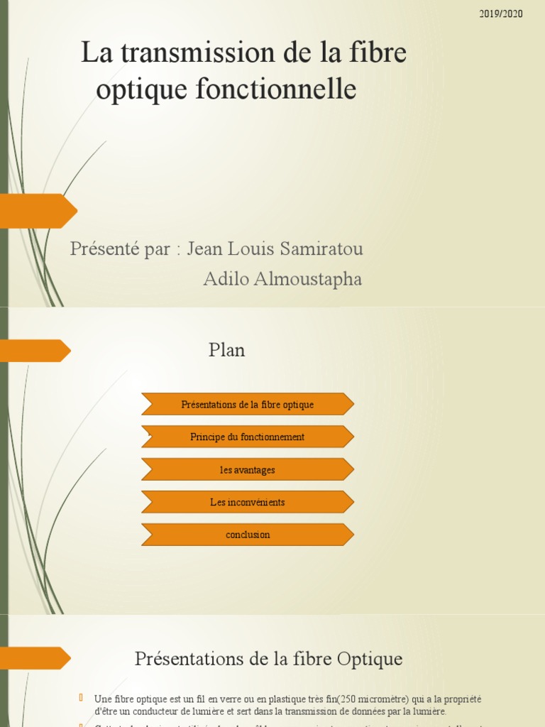 La Transmission de La Fibre Optique Fonctionnelle | PDF | Fibre optique | Électricité