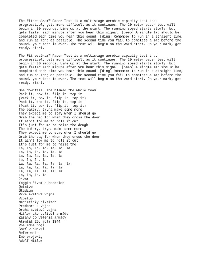 The Fitness Gram Paser Test | PDF | Nazis | Nazism The Fitness Gram Paser Test | PDF | Nazis | Nazism