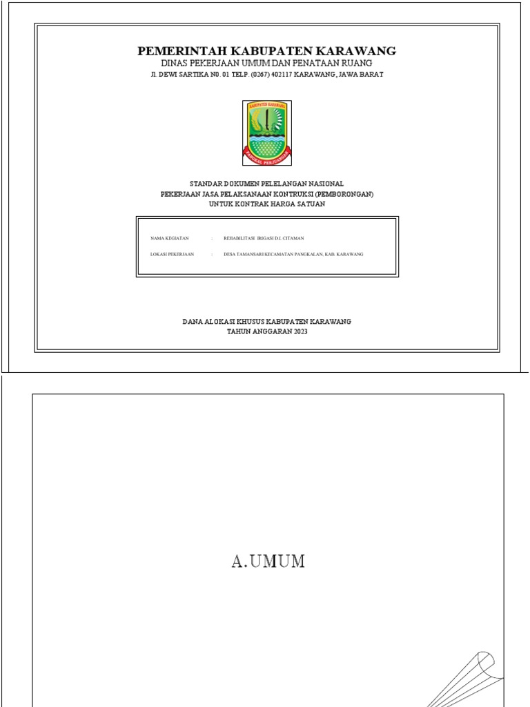 Gambar Kerja Rehablitasi Di Citaman | PDF
