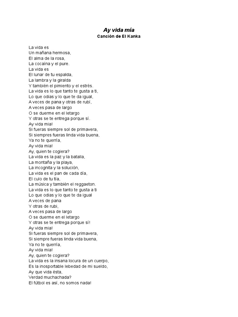 Letras Canciones Español | PDF | Amor