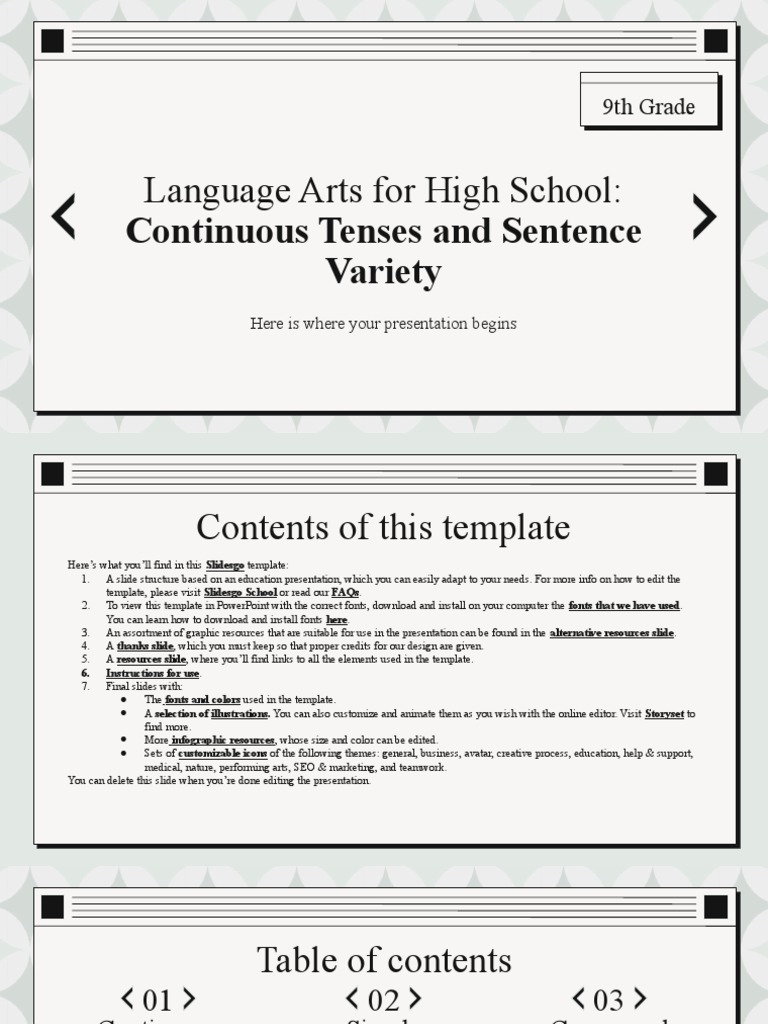 Language Arts For High School - 9th Grade - Continuous Tenses and ...