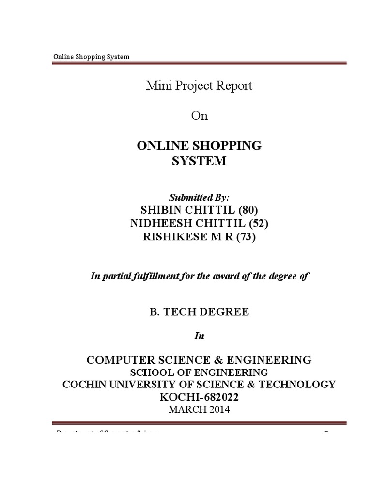 Online Shopping System Mini Project | PDF | Html Element | World Wide Web