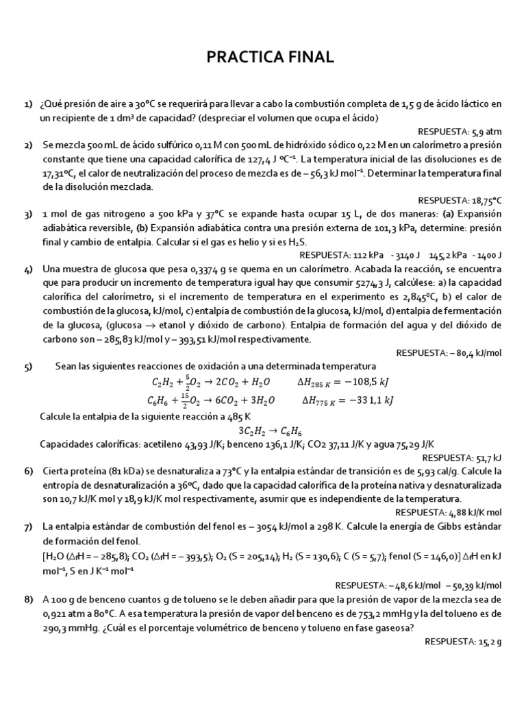 Practica Final | PDF | Combustión | Trifosfato de adenosina