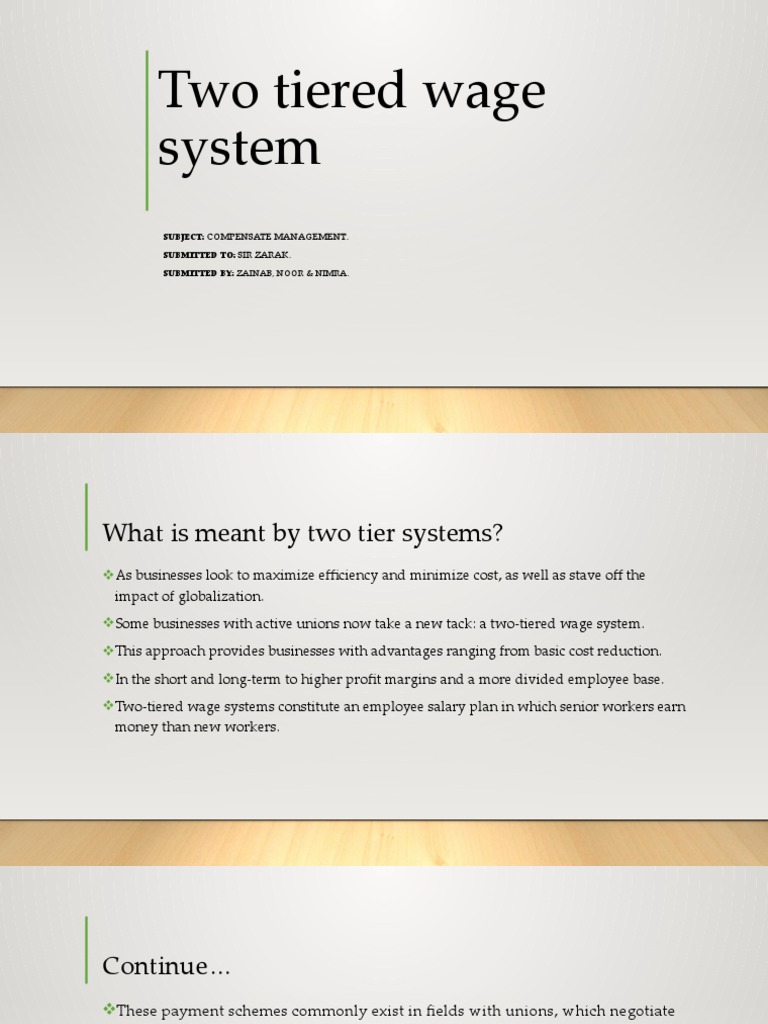 Benefits of Two-Tier Wage Systems | PDF | Business | Finance & Money ...