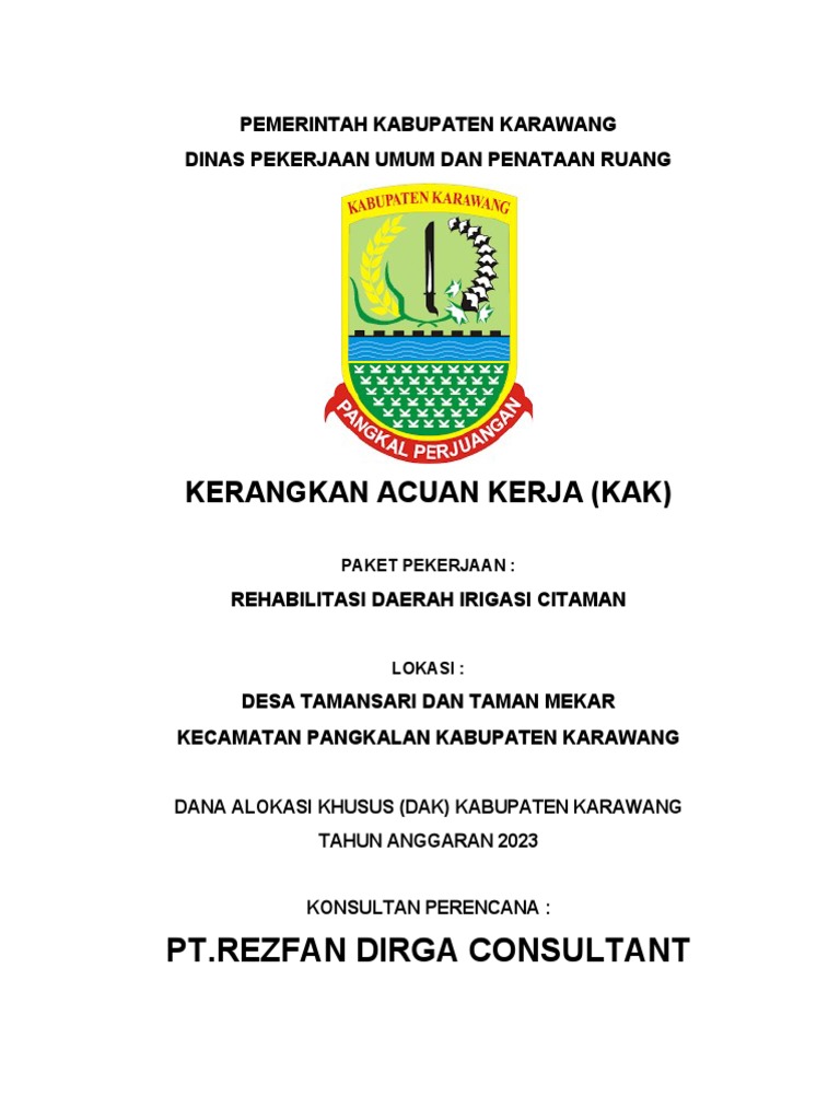 Rehabilitasi Irigasi Citaman Karawang | PDF