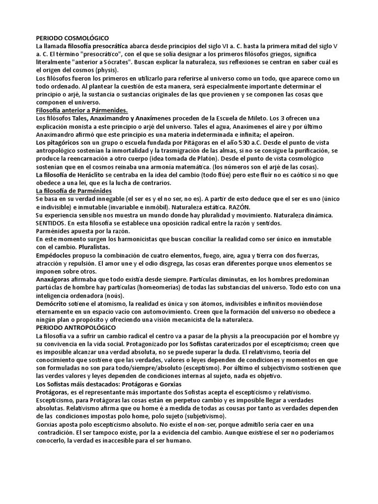 La filosofía presocrática: explicando el origen y la naturaleza del ...