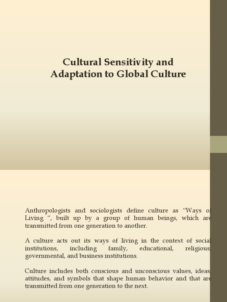 Cultural Sensitivity and Adaptation To Global Culture | PDF | Behavior