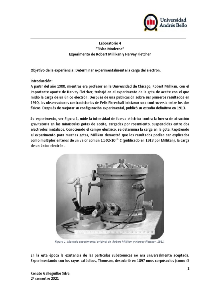 Lab 4. Millikan | PDF | Ciencias fisicas | Electromagnetismo