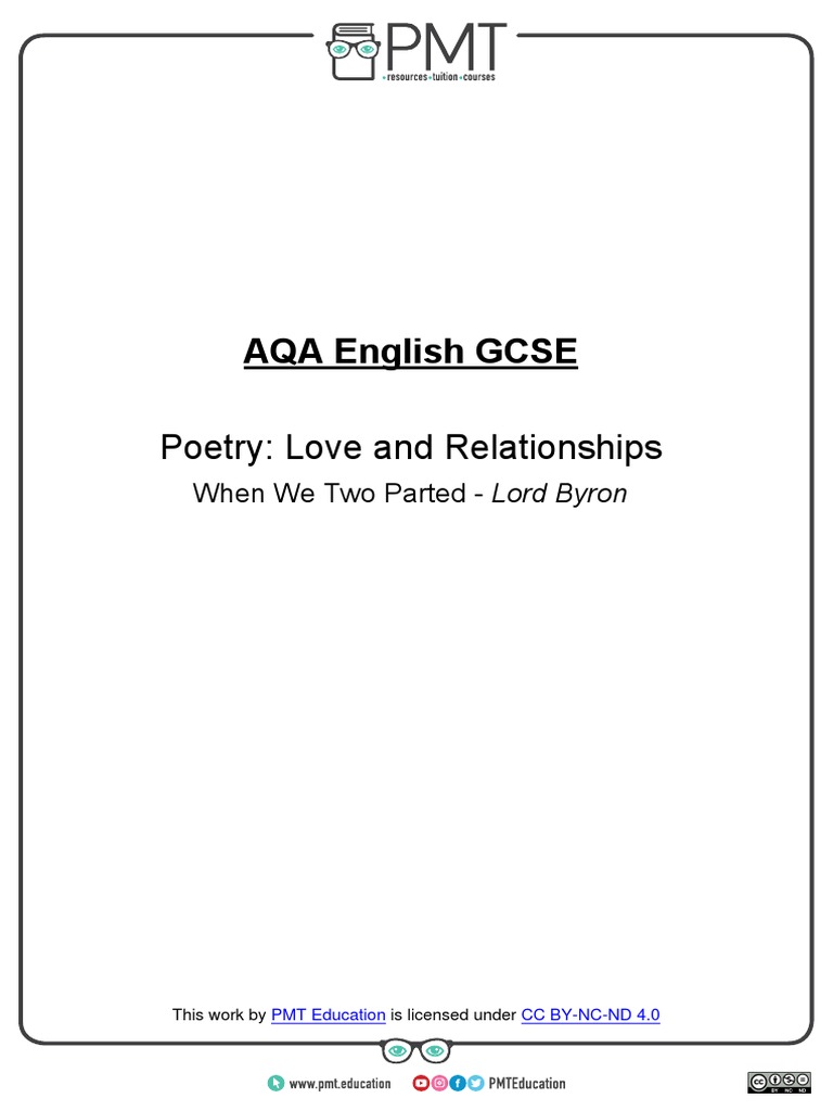 When We Two Parted - Lord Byron | Download Free PDF | Lord Byron | Mary ...