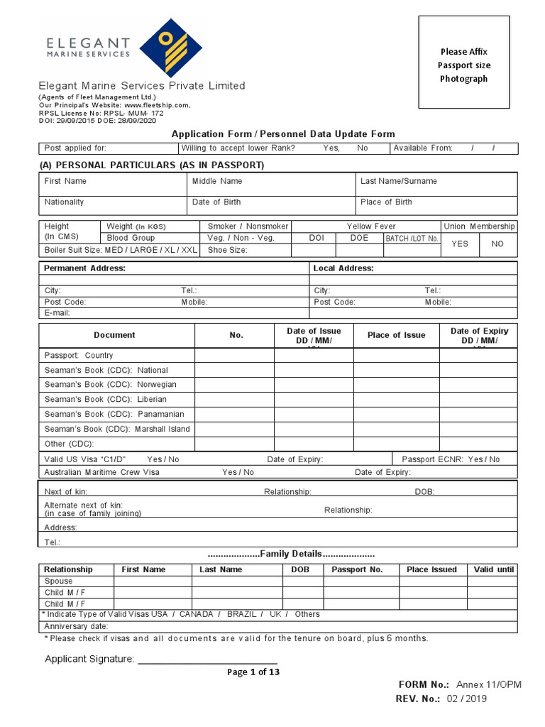 New Application Form | PDF | Oil Tanker | Marine Propulsion
