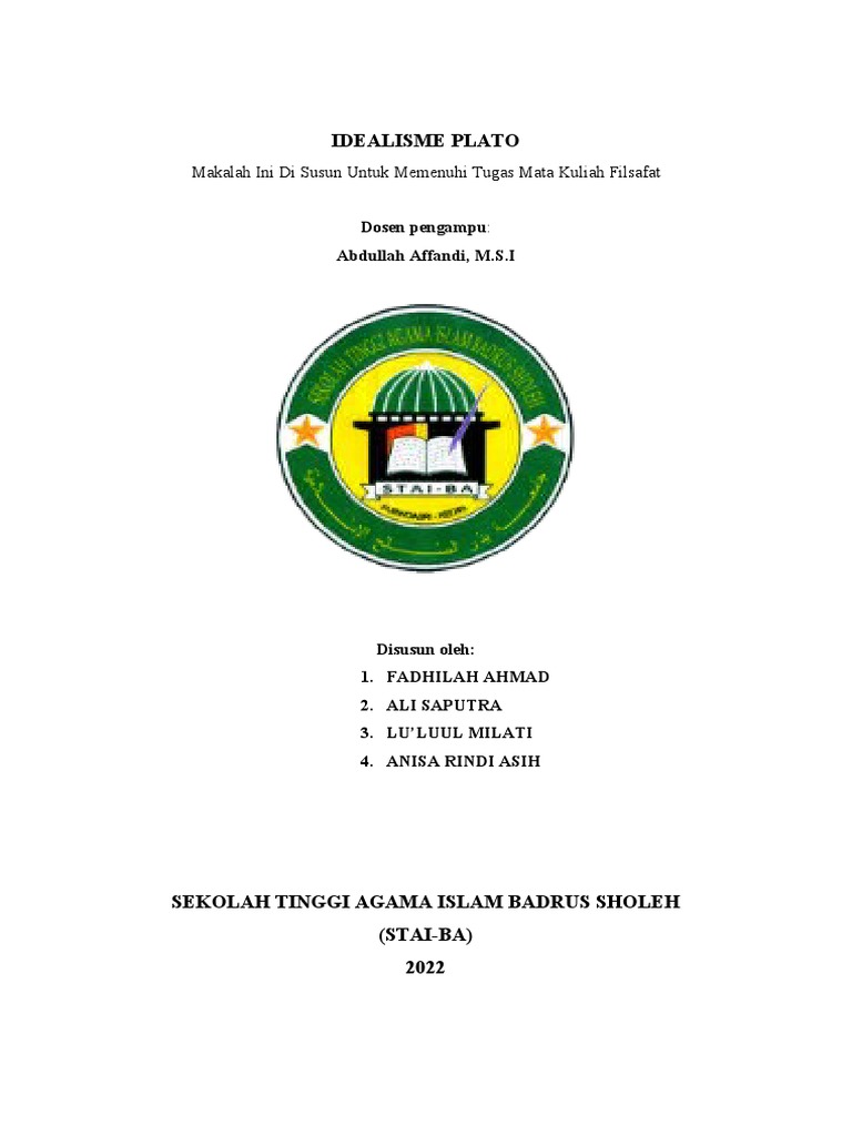 Pemikiran Idealisme Plato | PDF