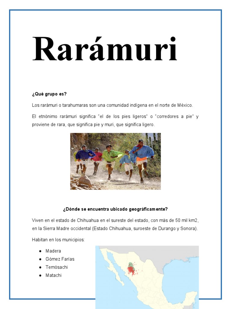 Rarámuri o Tarahumaras | PDF | Chihuahua (estado) | Pobreza