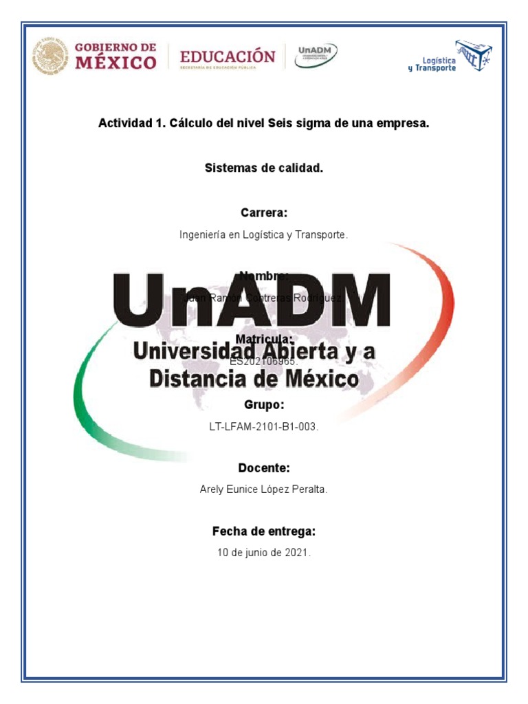 Lsca U3 A1 Jucr | PDF | Calidad (comercial) | Six Sigma