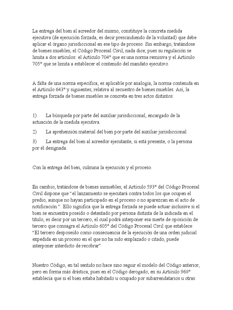 Modificación del Art. 593 CPC en Desalojo | PDF | Ley procesal ...
