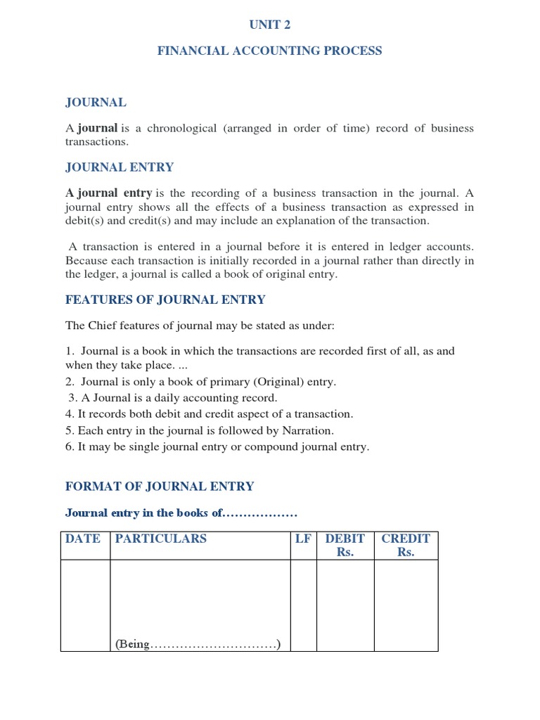 Financial Accounting Process Overview | PDF | Debits And Credits ...