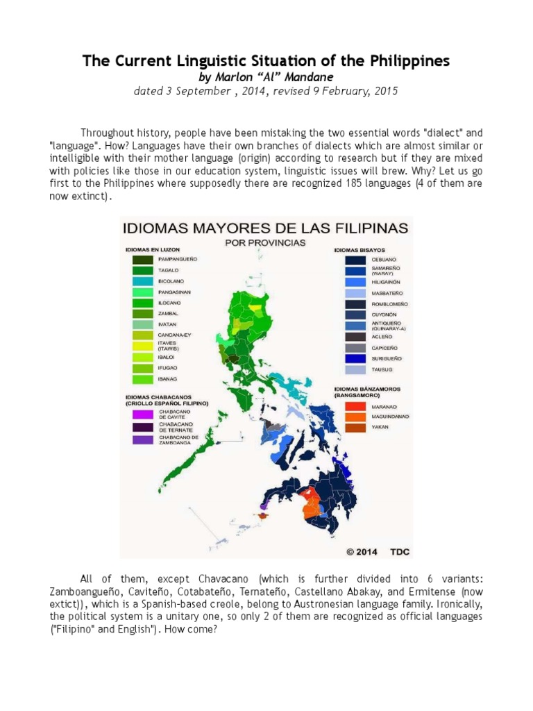 The Current Linguistic Situation Of The Pdf Linguistics Human Communication