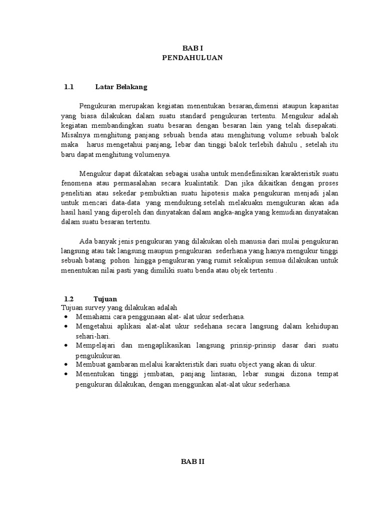 Laporan Survey Dan Pemetaan Dengan Sipat Datar Dan Beda Tinggi | PDF