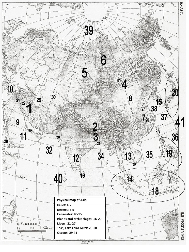 Physical Map of Asia | PDF