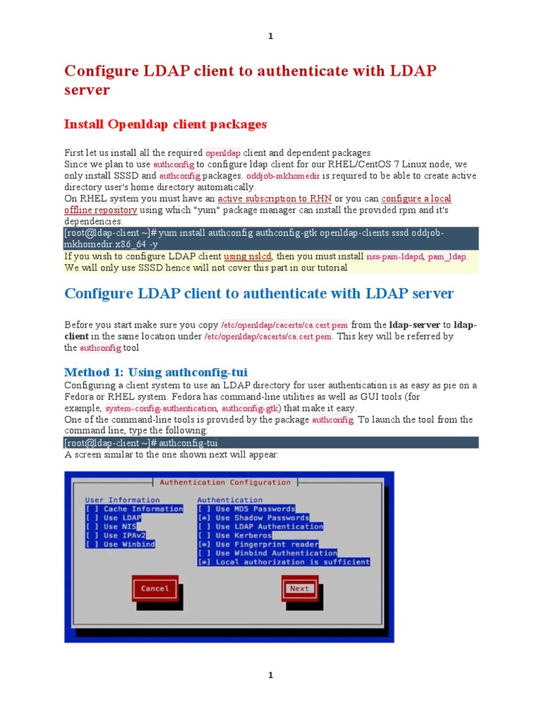 Configure LDAP Client To Authenticate With LDAP Server | PDF | Security | Computer Security