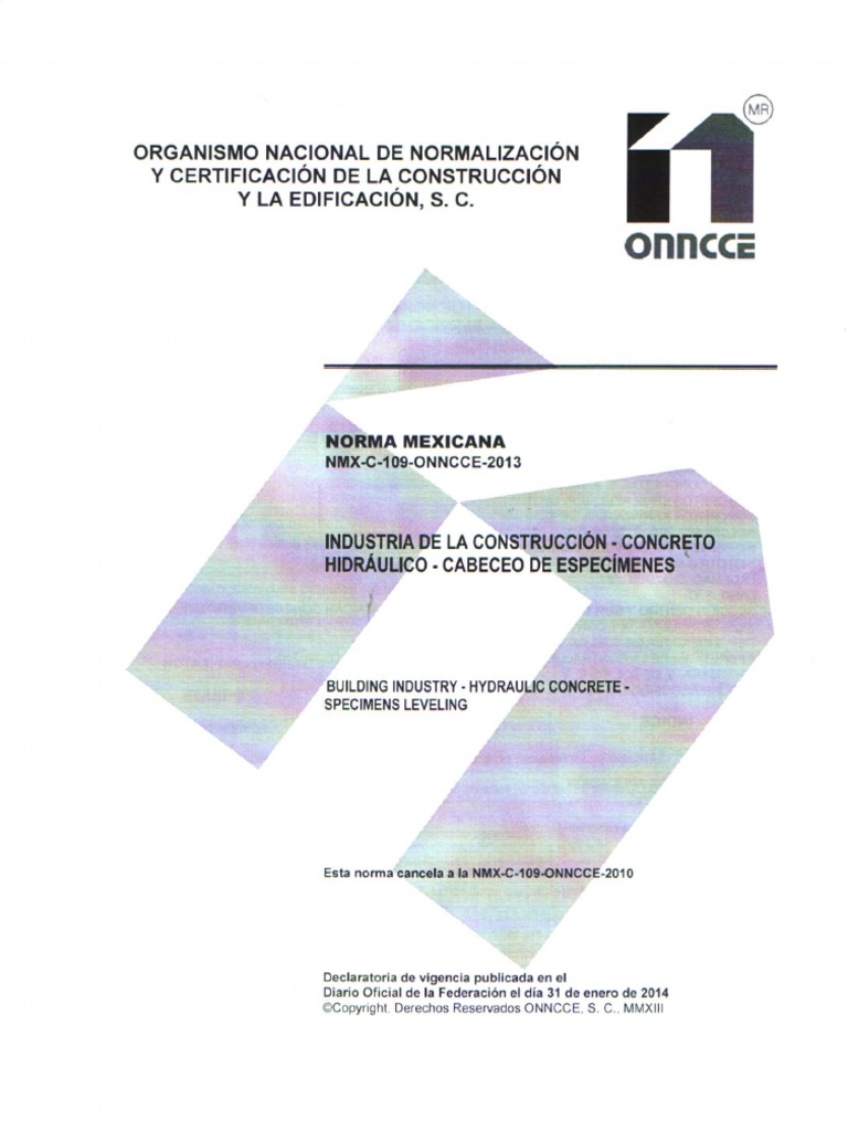 NMX C 109 Onncce 2013 | PDF