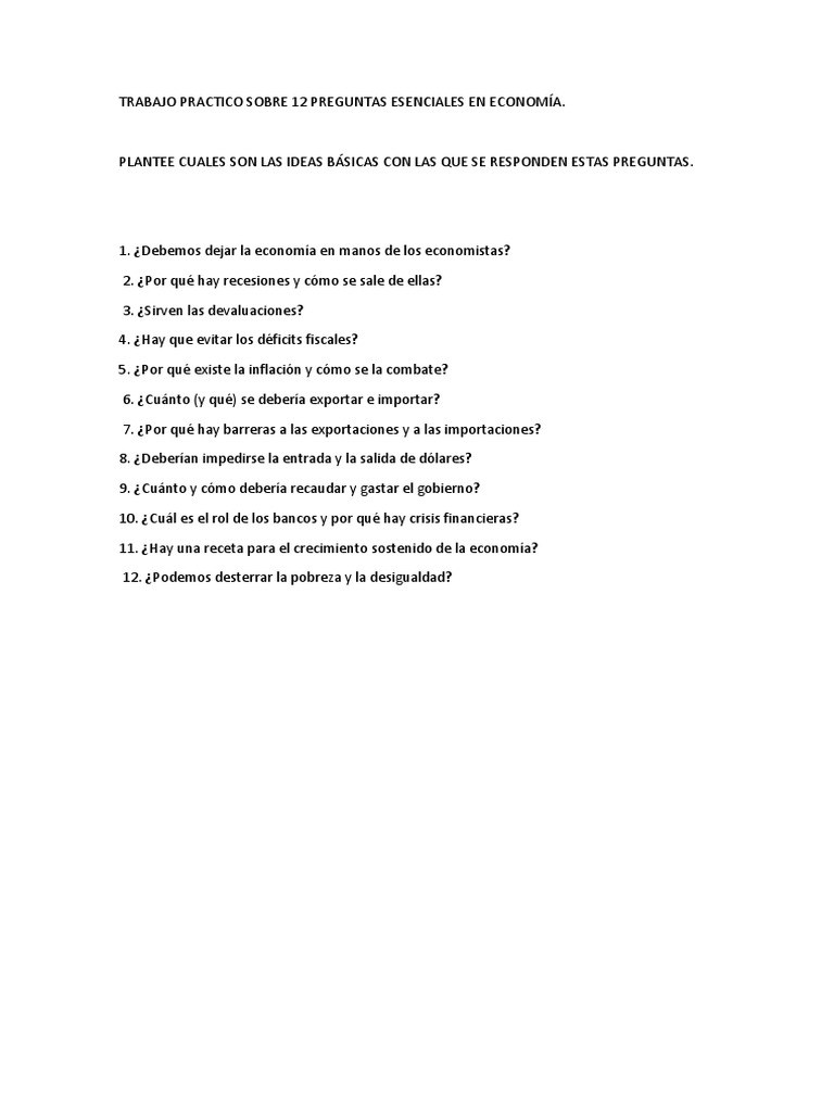 Trabajo Practico Preguntas Esenciales | PDF