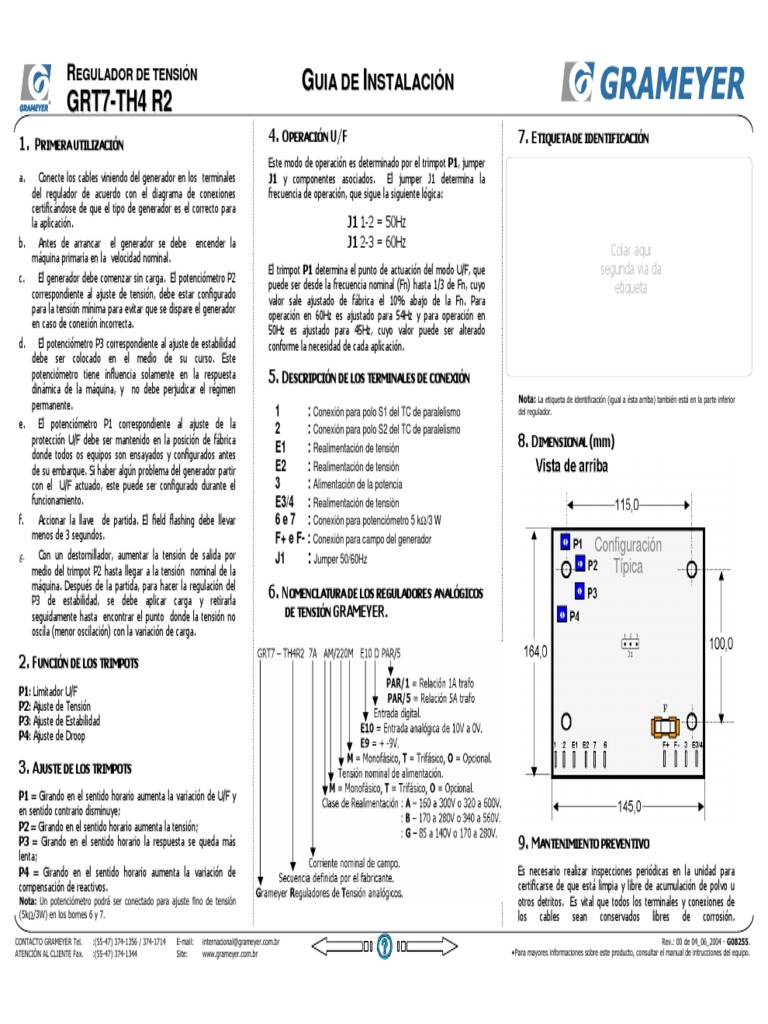 Manual Grameyer GRT7-TH4 | PDF | Ingenieria Eléctrica | Electricidad