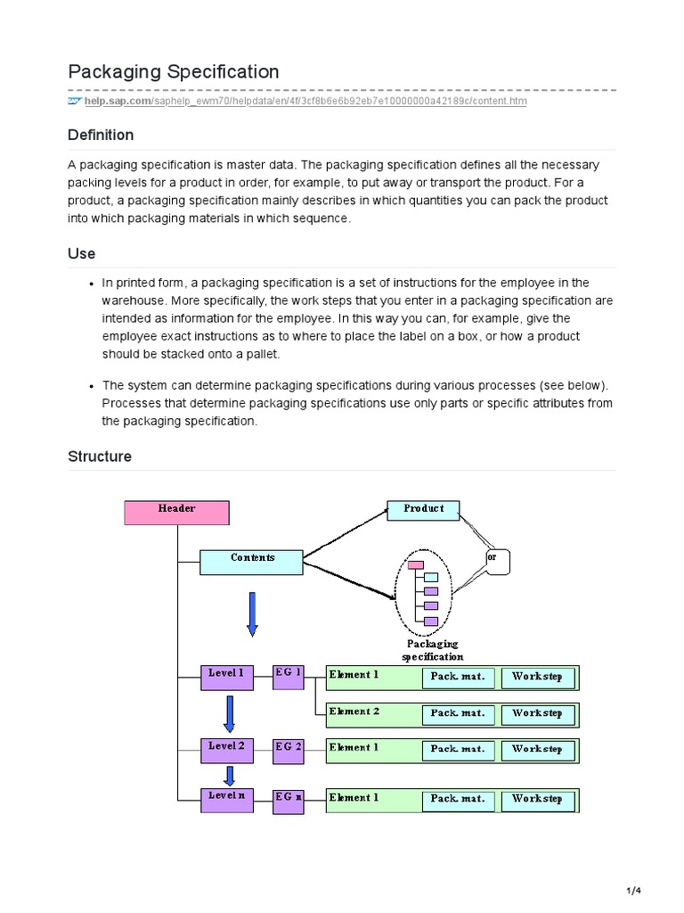 Packaging Specification | PDF | Packaging And Labeling | Specification ...