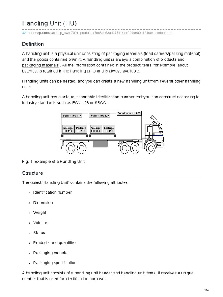 Handling Unit HU | PDF