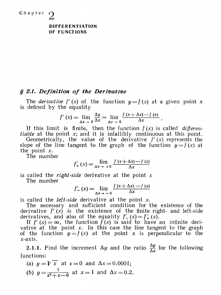 Differentiation of Functions | PDF | Tangent | Derivative