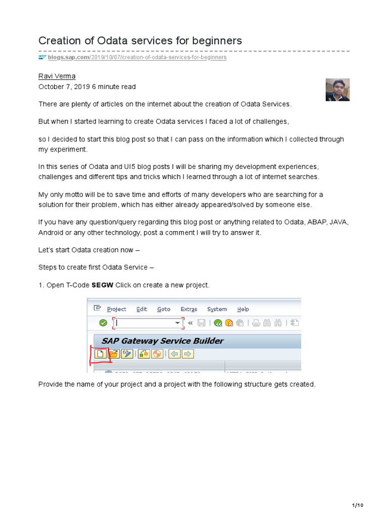 Creation of Odata Services For Beginners | PDF | Software Development | Systems Engineering