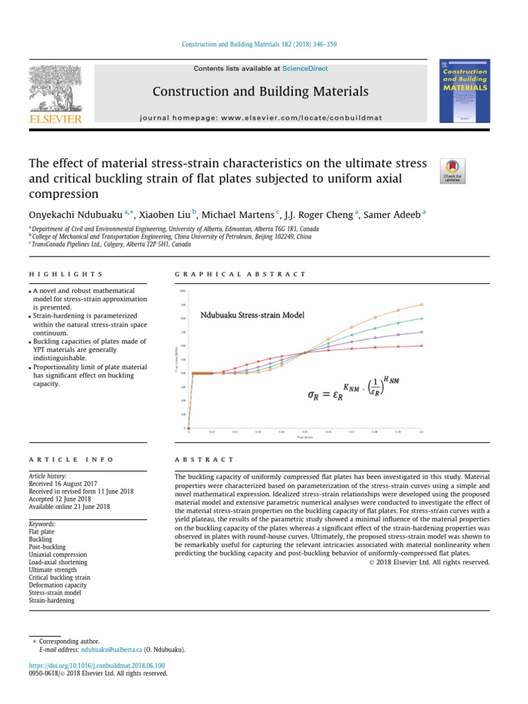 2018 - The Effect of Material Stress-Strain Characteristics On The ...