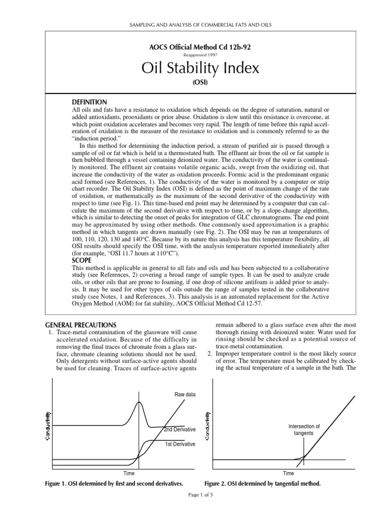 AOCS Method Cd12b-92 - Estabilidade Oxidativa | PDF | Thermometer | Water