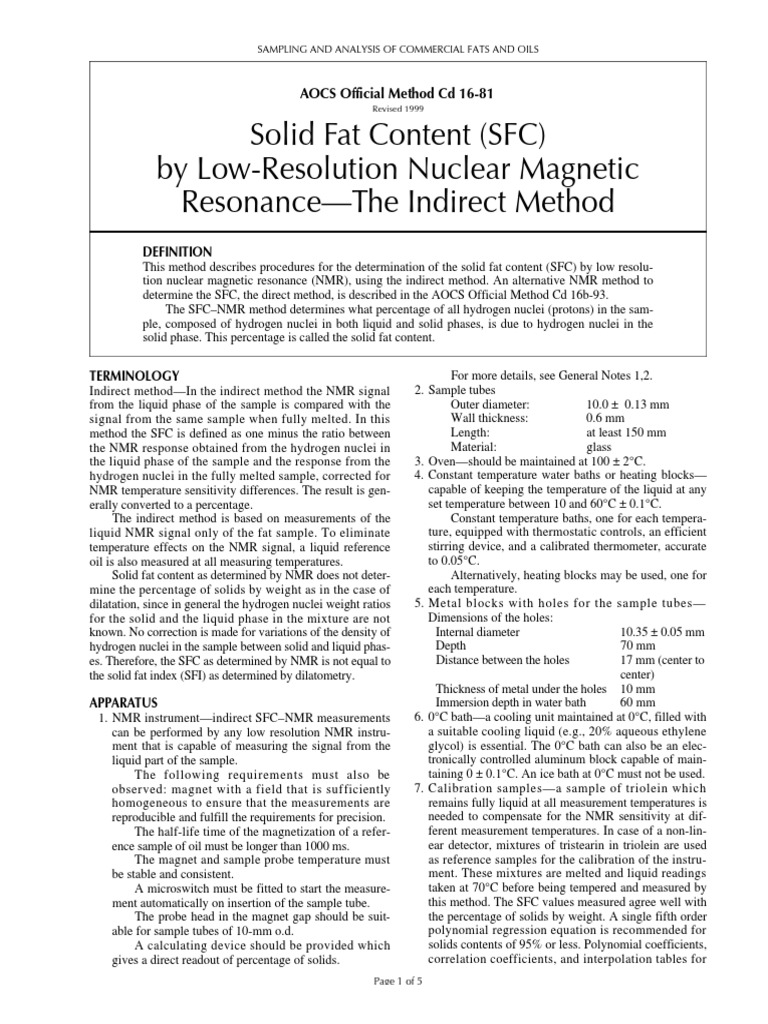 AOCS CD 16-81 | PDF | Nuclear Magnetic Resonance | Outlier