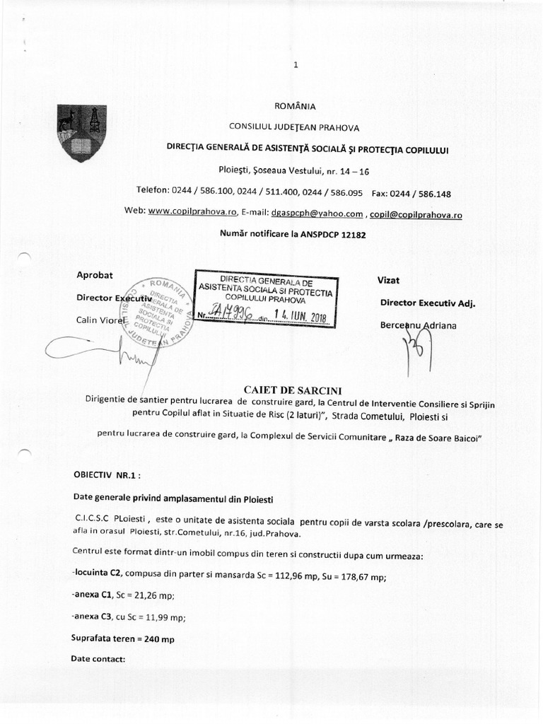 Caiet de Sarcini Dirigentie de Santier | PDF