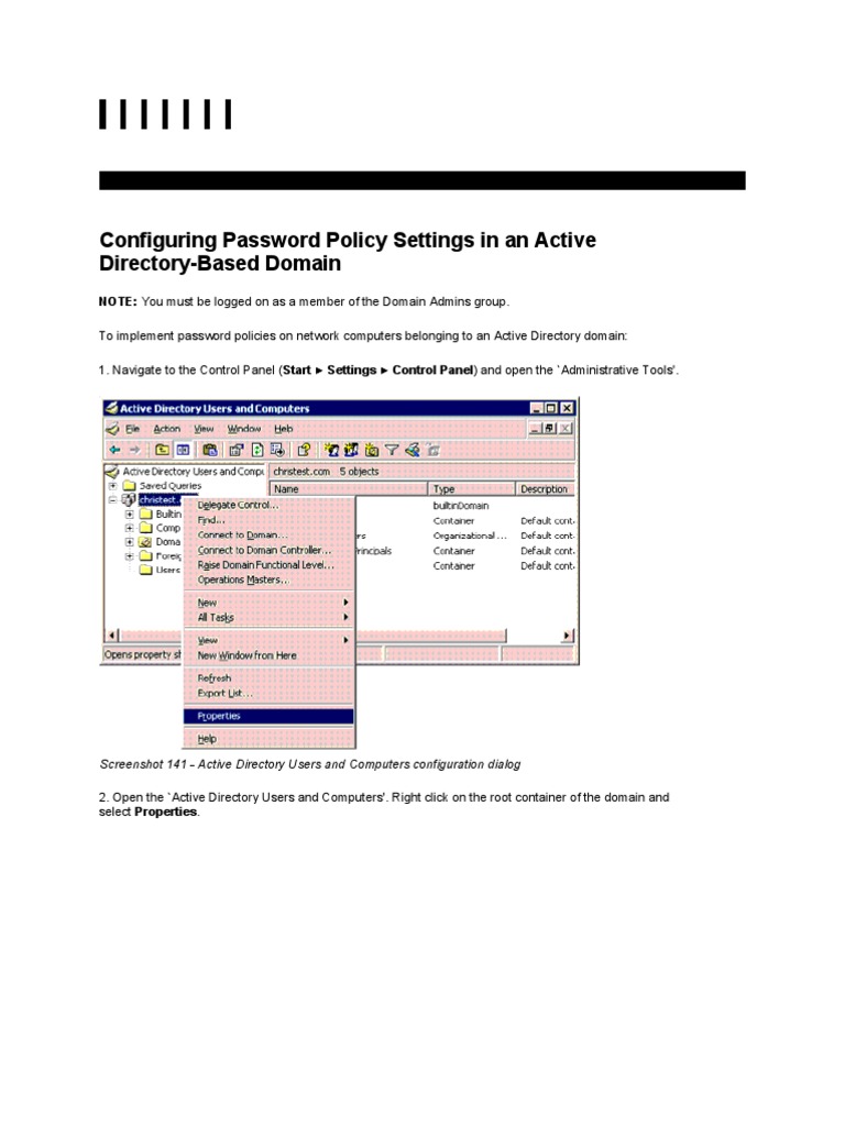 Configuring Password Policy Settings in an Active Directory | Group ... Configuring Password Policy Settings in an Active Directory | Group ...