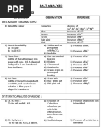 Salt Analysis Class 11 and 12 | PDF