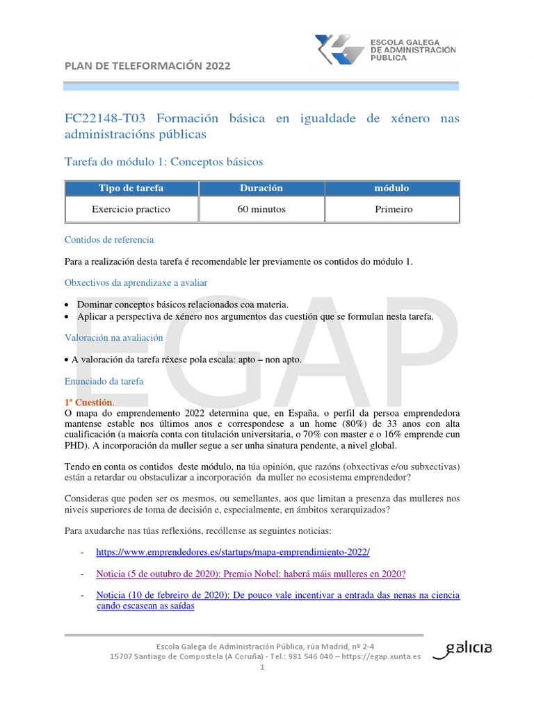 Enunciado Tarefa Módulo 1 Outubro 2022 FC22148-T03 | PDF