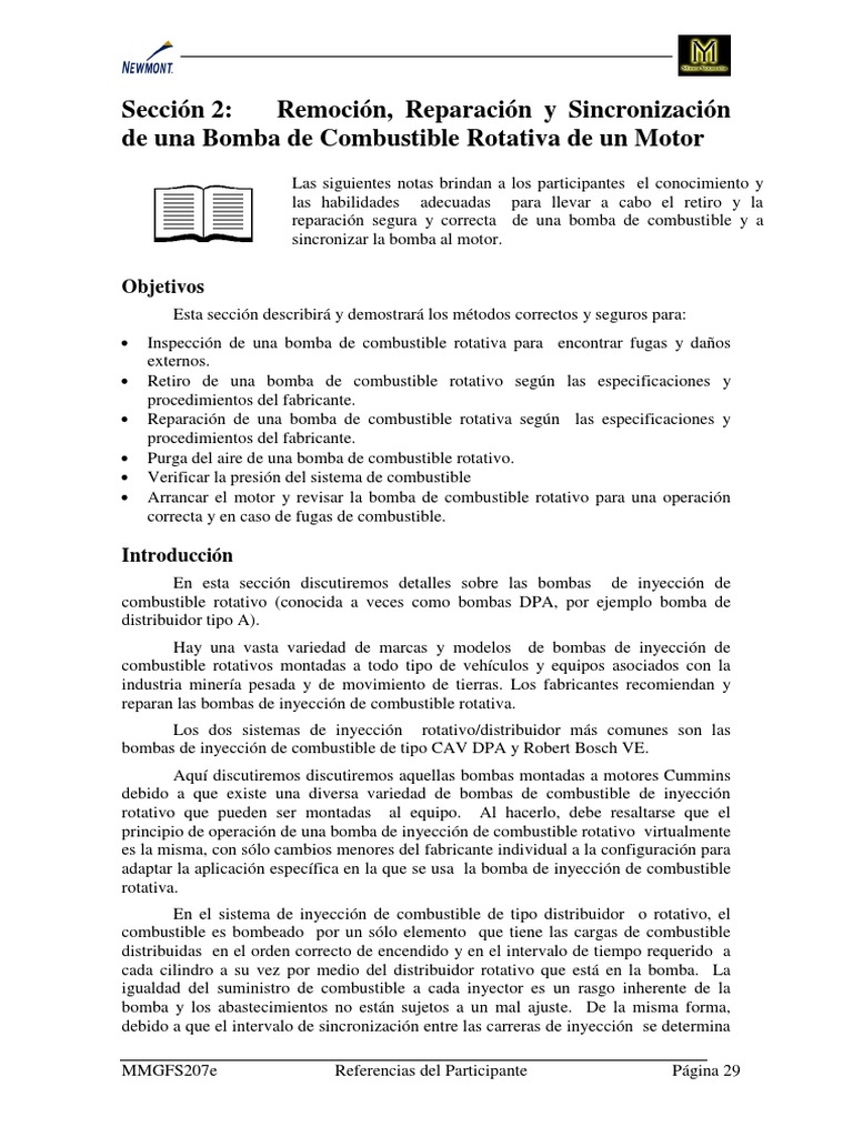 Mantenimiento de Bombas Taca Rotativas | PDF | Inyección de combustible ...