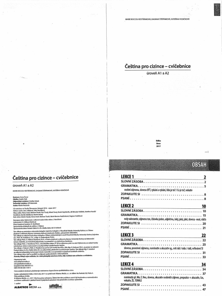 Cestina Pro A1 A2 Radna Sveska | PDF