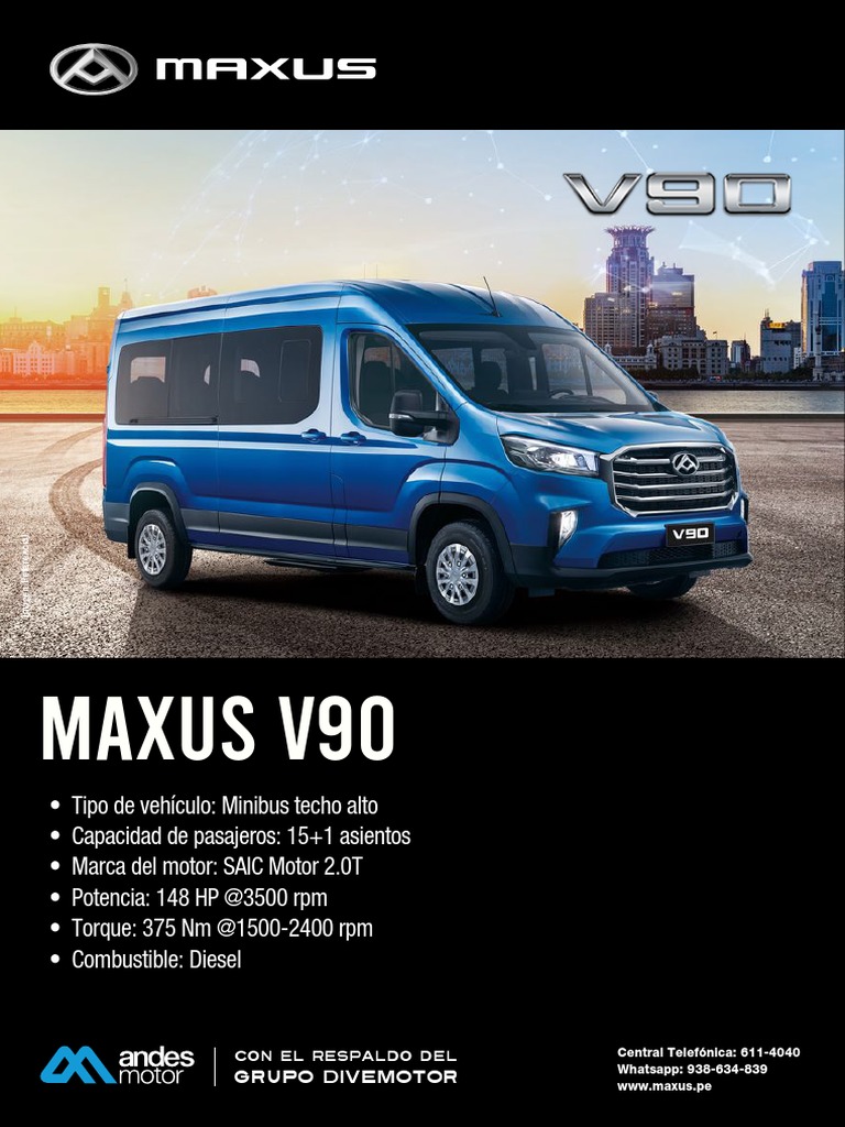 Maxus V90 Ficha Tecnica | PDF | Airbag | Vehículo de motor