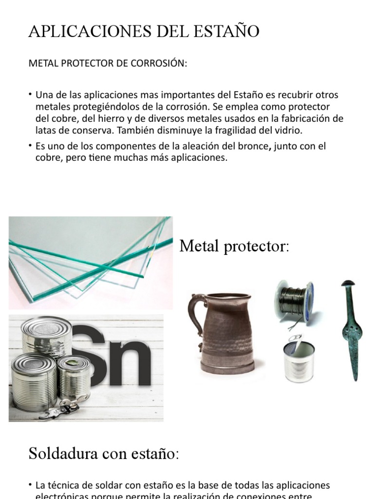 Aplicaciones Del Estaño | PDF