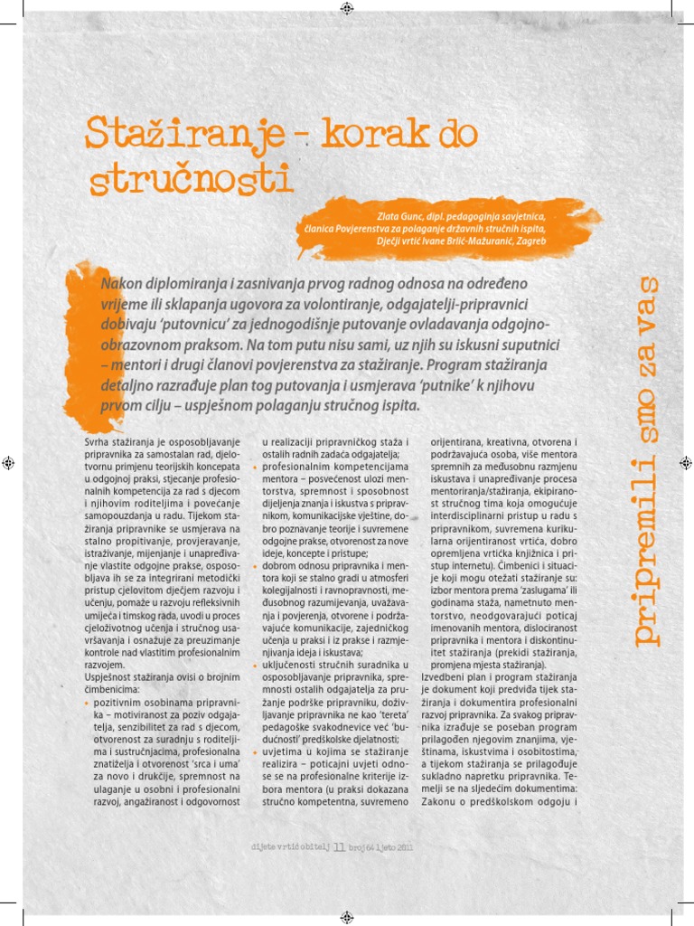 64 DVO 6 Staziranje Korak Do Strucnosti | PDF