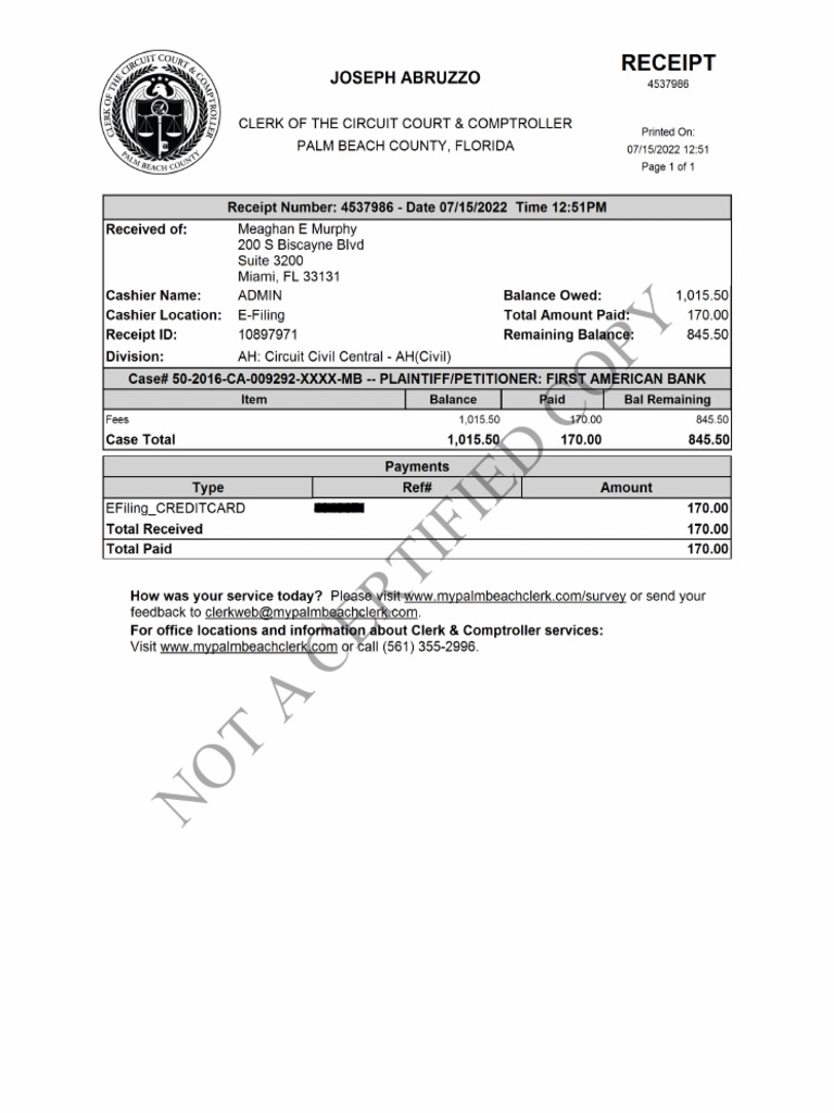 1022 Fees Paid Murphy Fbo Fab 07.15.2022 | PDF