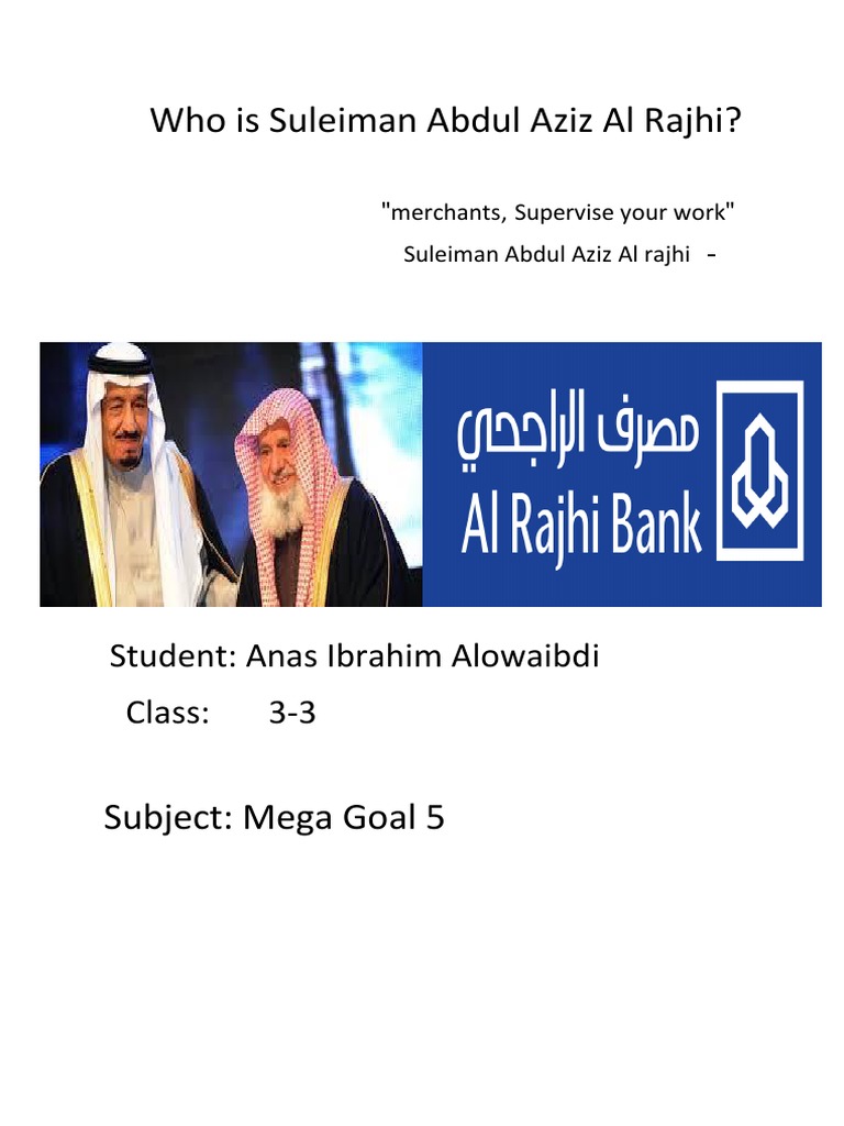 Who Is Suleiman Abdul Aziz Al Rajhi | PDF | Riyadh | Islamic Branches